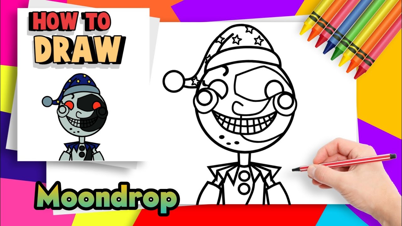 How To Draw MOONDROP | FNAF | Step By Step Tutorial | Azkerb - YouTube