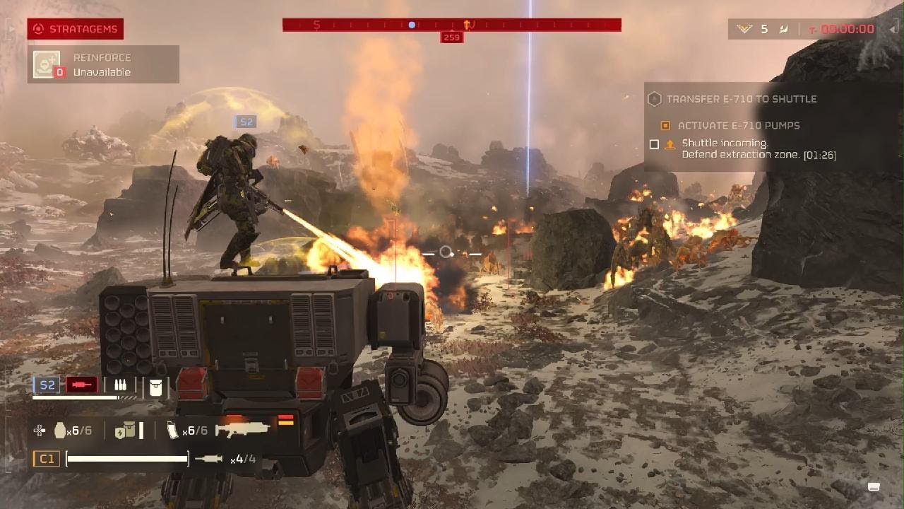 HELLDIVERS 2 Flamethrower Mech - YouTube