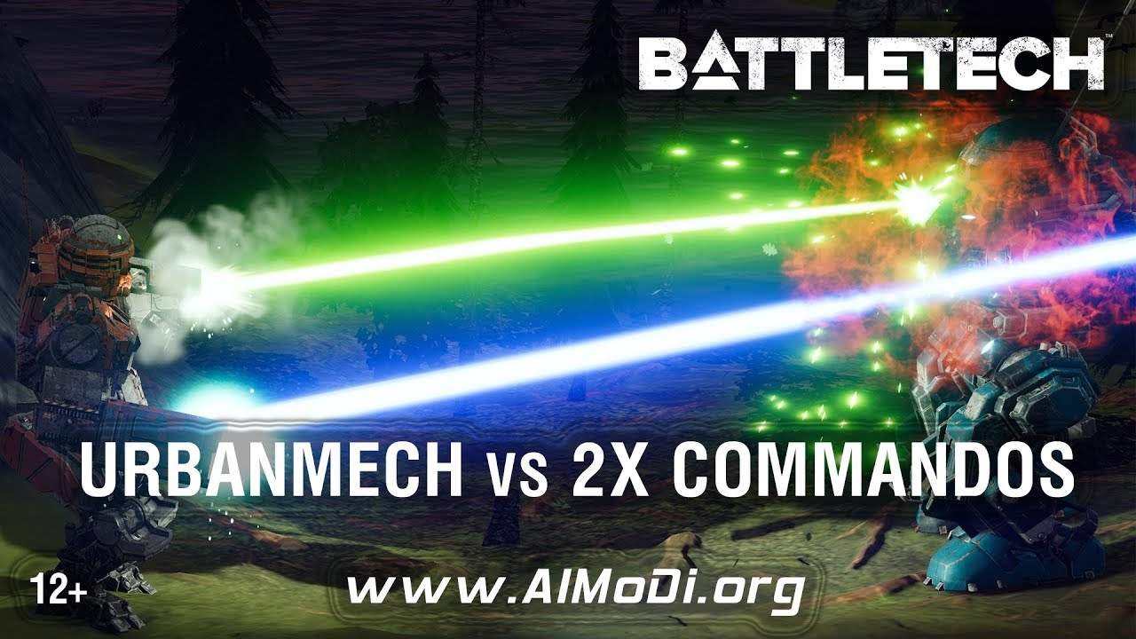 BattleTech gameplay. BattleTech arena: Urbanmech vs Commando 2x ...