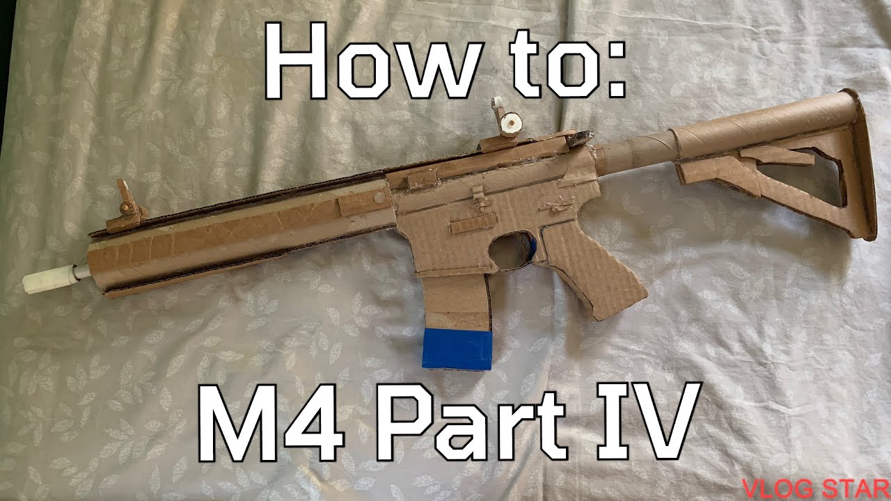 How to make: Cardboard M4 - Part IV (Stock and trigger) - YouTube