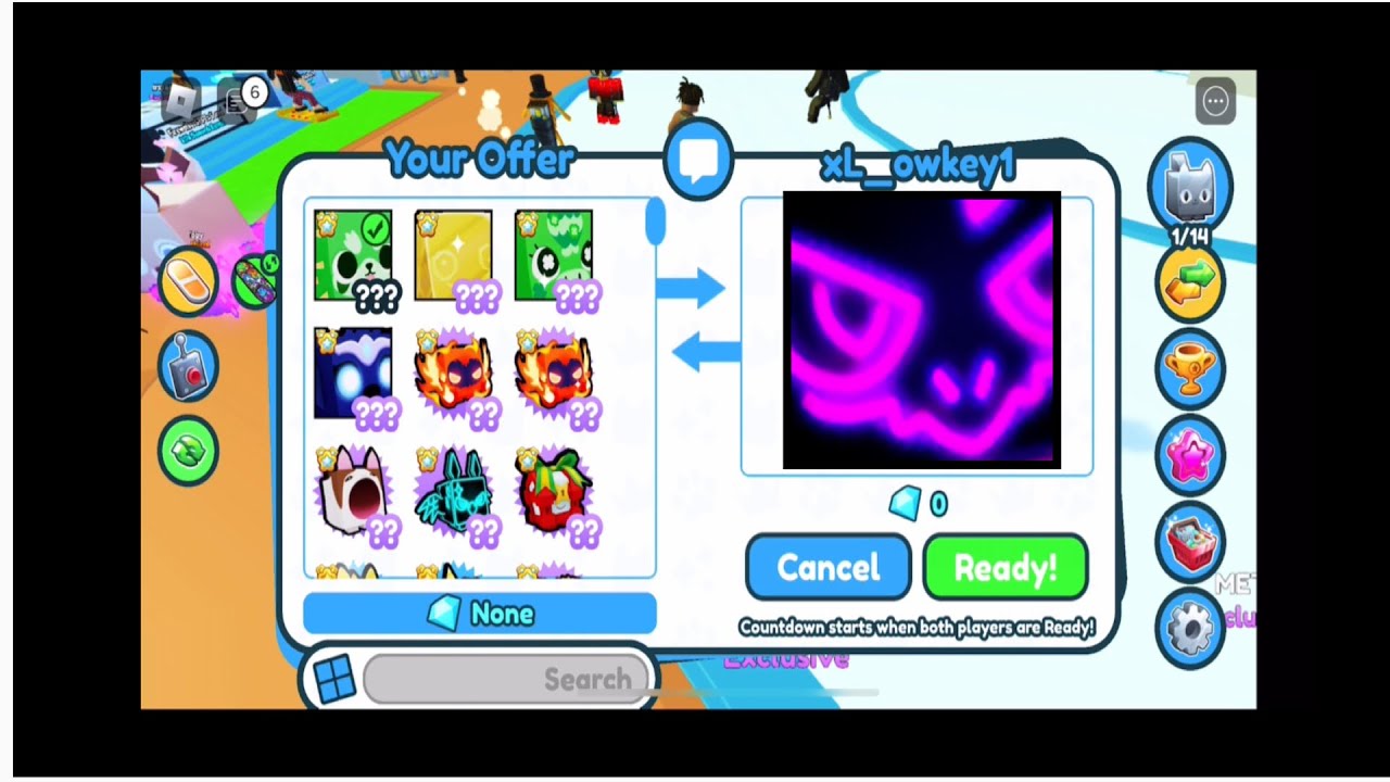 Seeing what people offer for a huge prickly panda in pet sim x ...