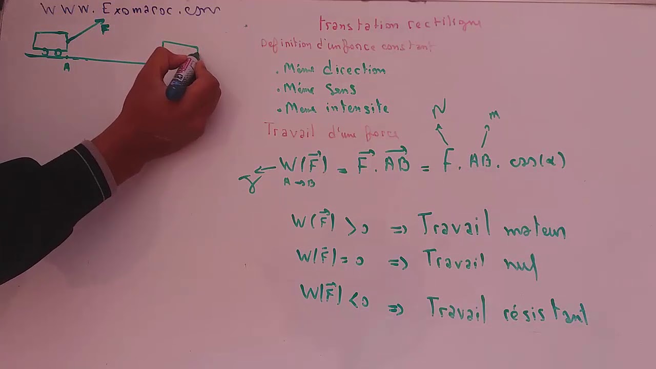 #EP 01 travail et puissance d'une force : translation rectiligne _1 bac ...