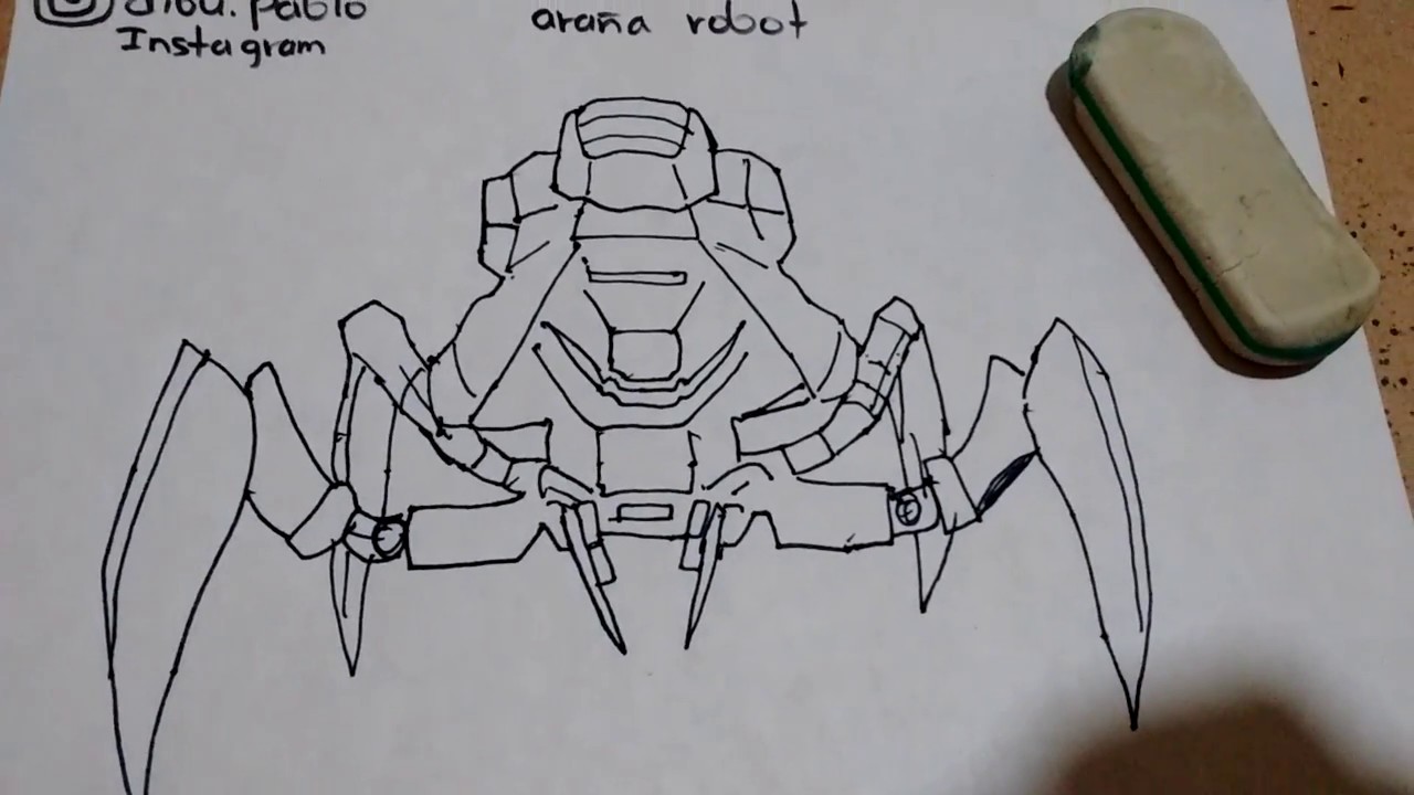 Cómo dibujar a la araña robot de slendytubbies/how to draw robotic ...