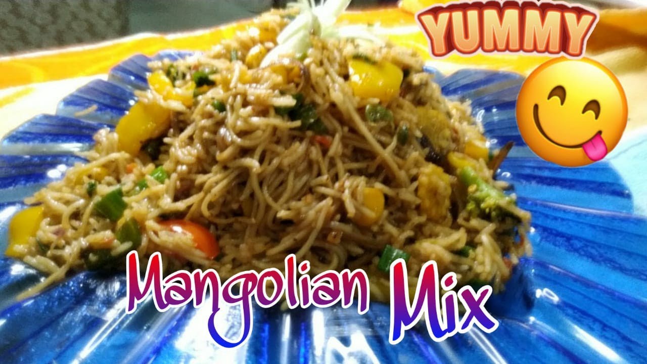 Mongolian mix | Rice and noodle recipe | 10K VIEWS !!! - YouTube