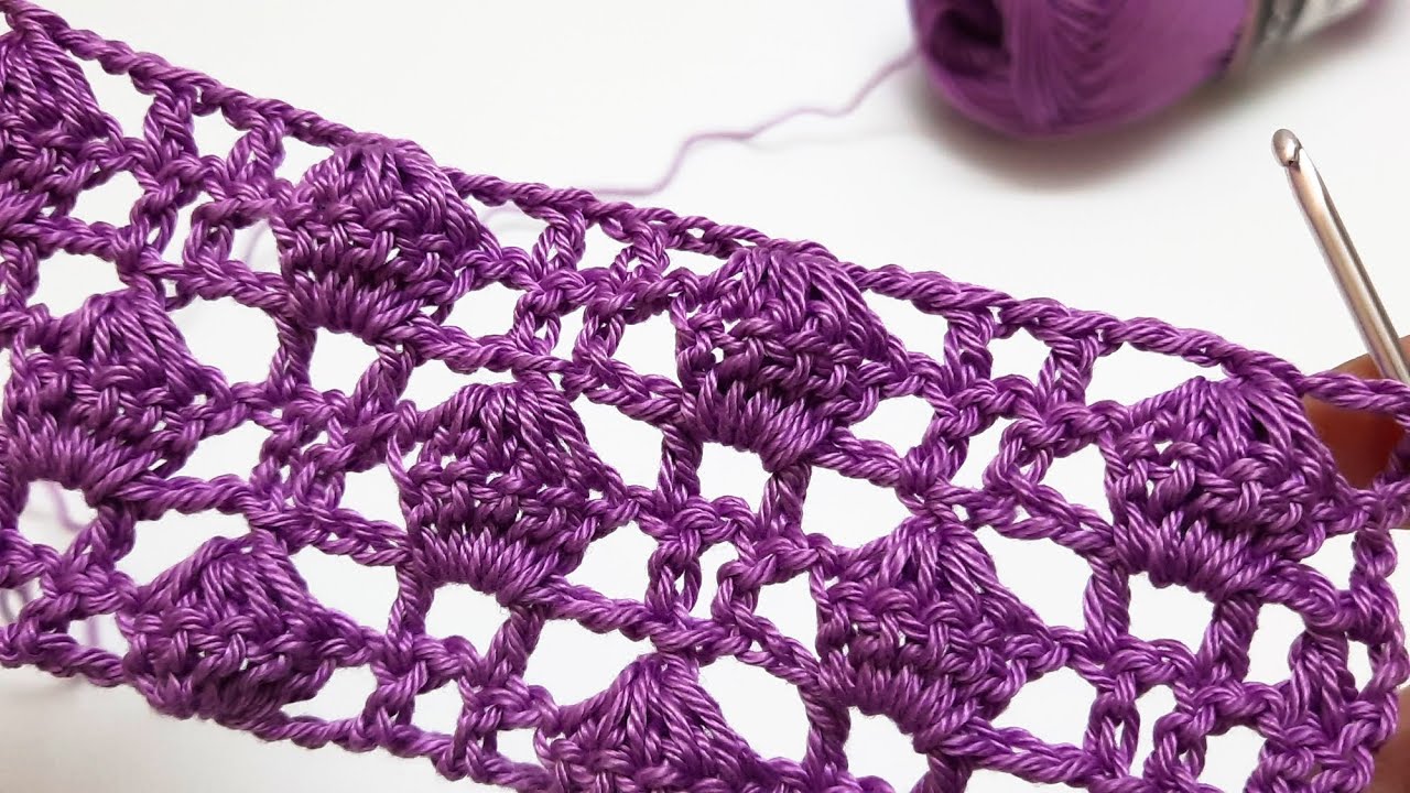 Look, this crochet stitch is beautiful 💖 Crochet knitting openwork pattern * Crochet easy ...