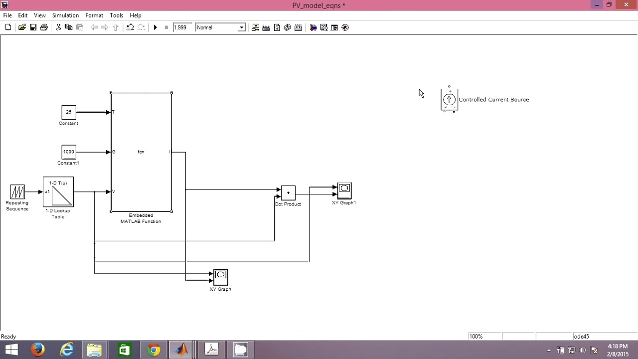 matlab simulink panneau photovoltaique