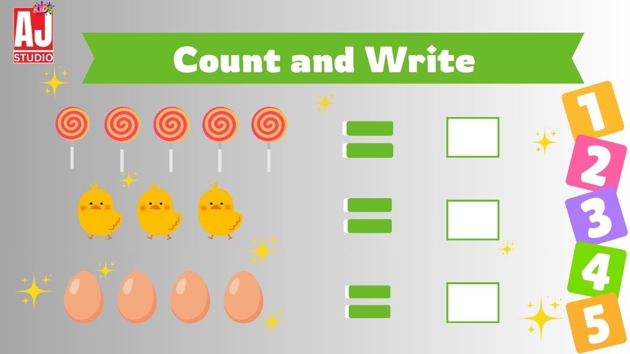 Math Class for Kids ️ Count and Write | Educational Cartoon Video | AJ ...
