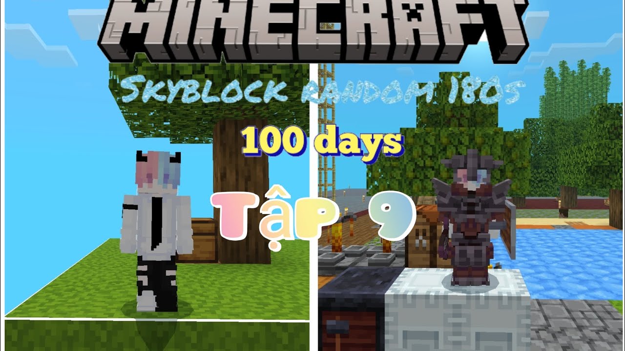 CatMeow & MintMeow chơi skyblock Random 180s 100 ngày tập 9 - YouTube