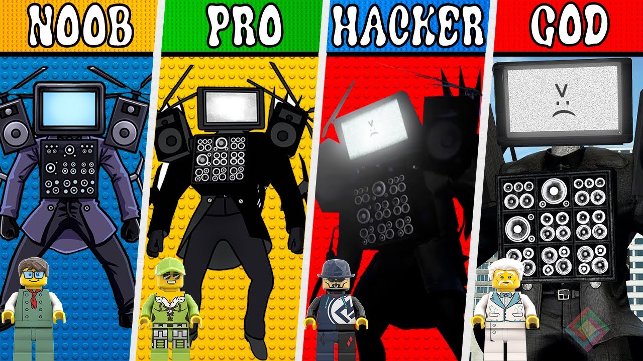 LEGO ART Upgraded TITAN TV Man - Noob, Pro, Hacker, GOD! | (Skibidi ...