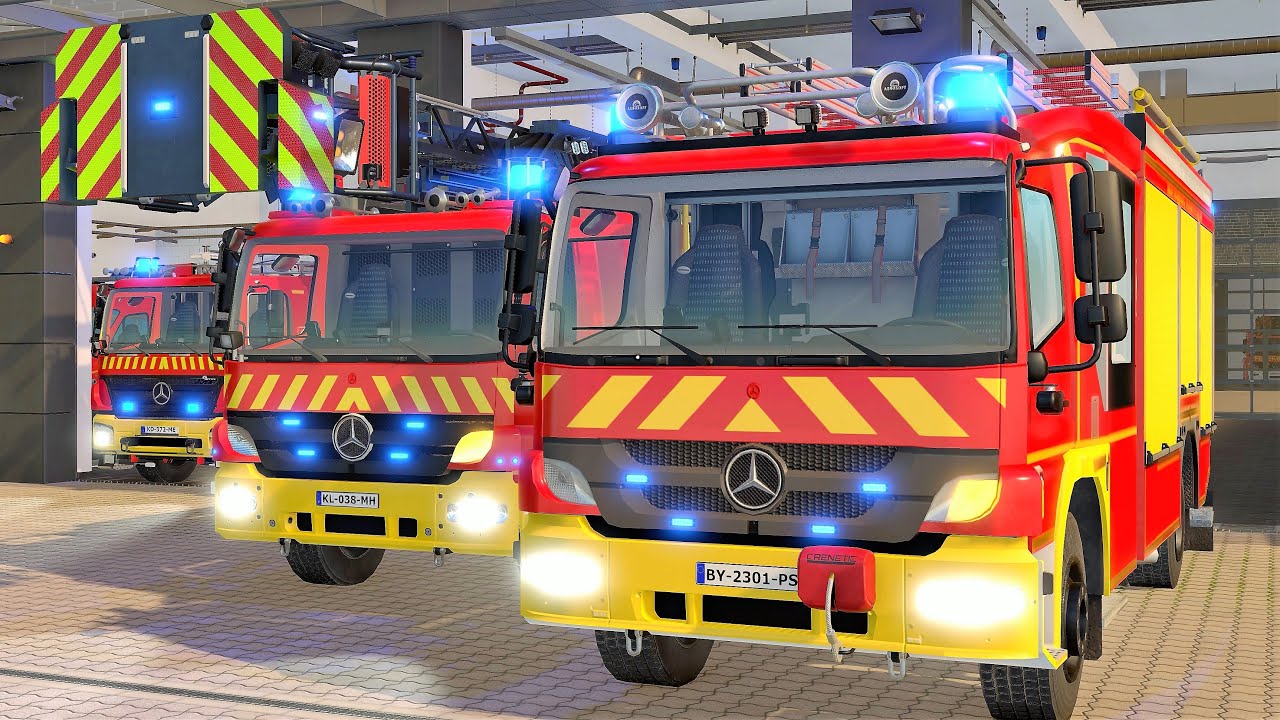 Emergency Call 112 - French Firefighters on Duty! 4K (New Siren) - YouTube