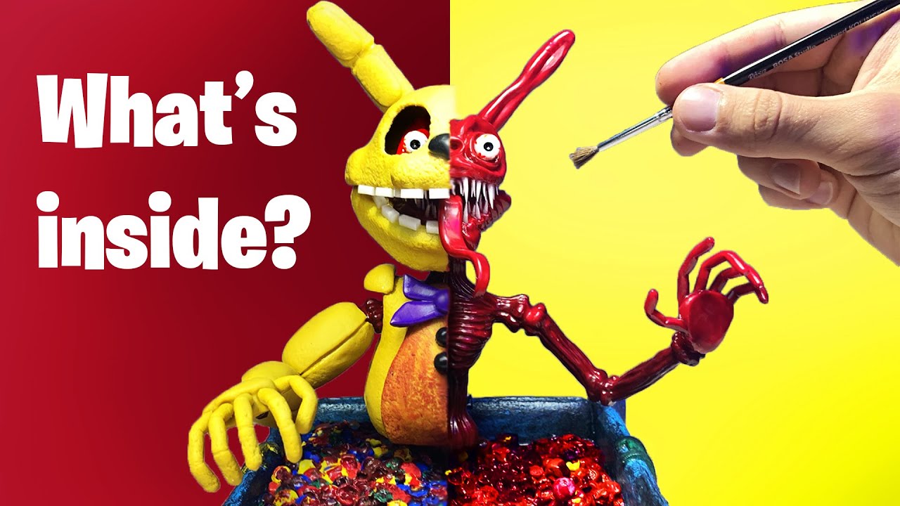What's inside Into the pit Bonnie? Cross section | FNAF clay art - YouTube