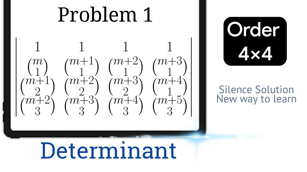 Determinant (Problem 1) | 4×4 determinant | SK Mapa - YouTube