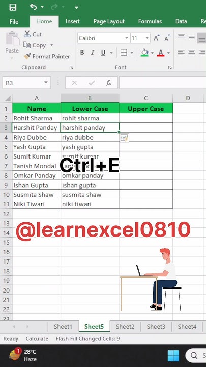 Lower and Upper conversion without formula #excelforjob #excelhacks #exceltricks @LearnExcel0810 ...