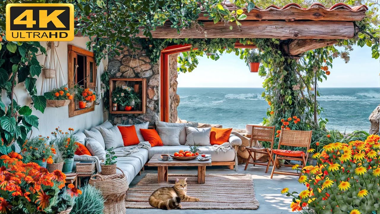 🏡 Cozy Seaside Patio in 4K – Perfect for Relaxing and Recharging 🌊 ...