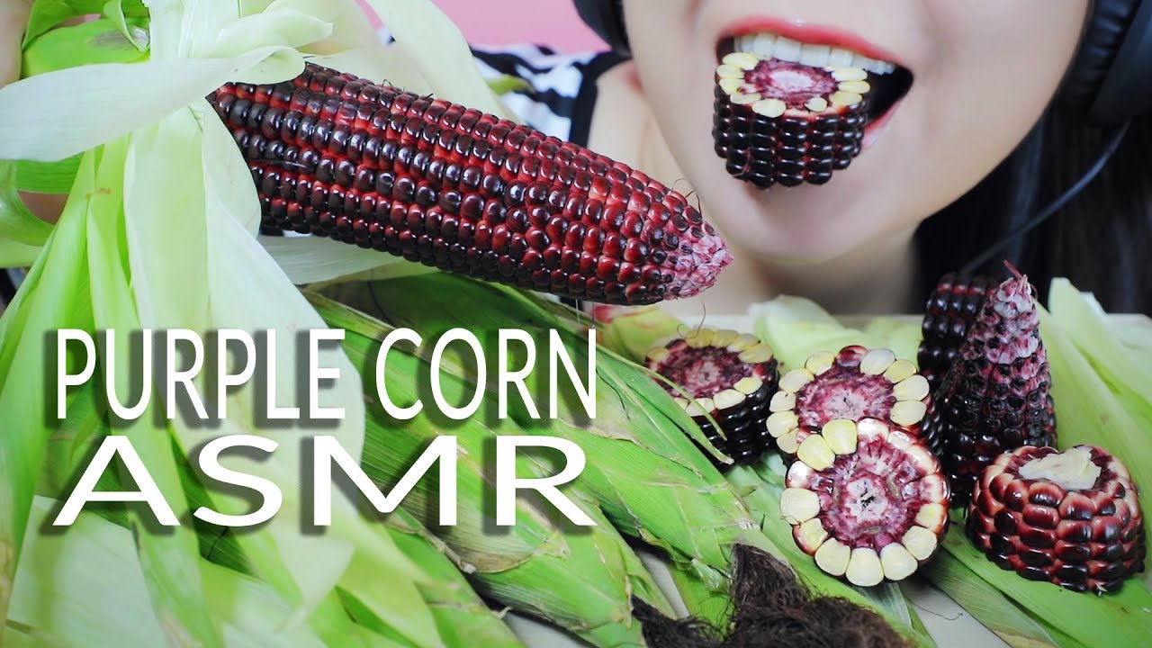 ASMR RAW PURPLE CORN QUEEN CORN CRUNCHY EATING SOUNDS | LINH-ASMR - YouTube