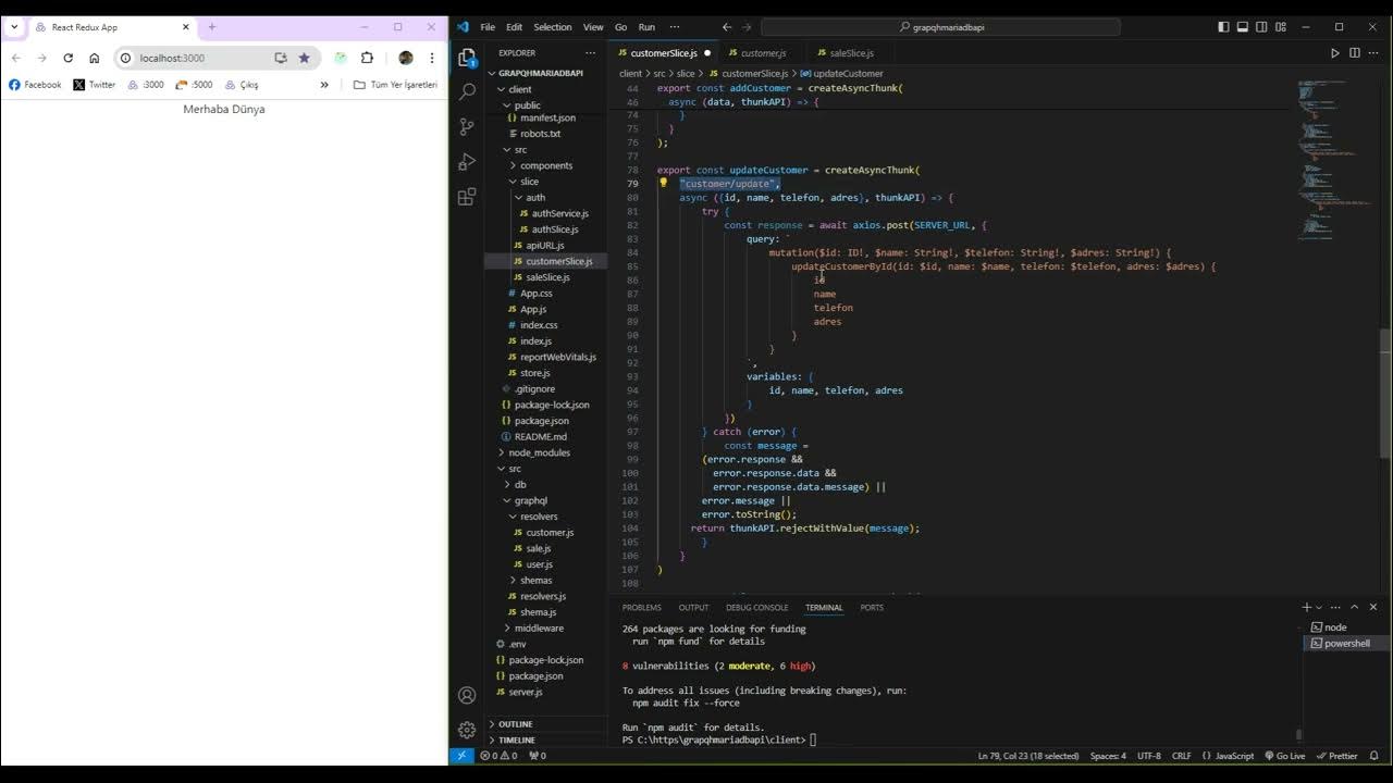 CRUD Yapısı, GraphQL, React, Redux Toolkit, Node.js, Express.js, MariaDB, JWT Token Kullanımı #3 ...