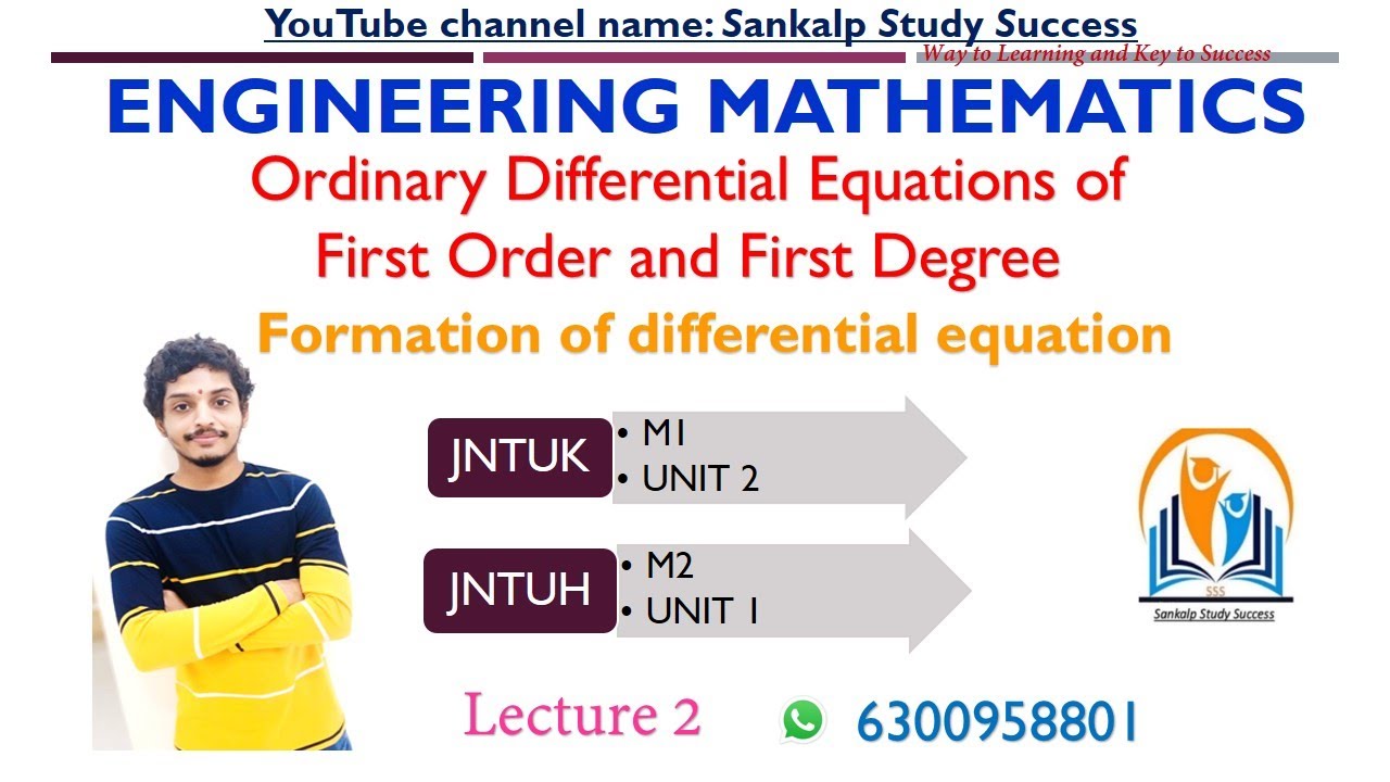 2.M1 || M2 || Formations of Differential Equations of first order first ...