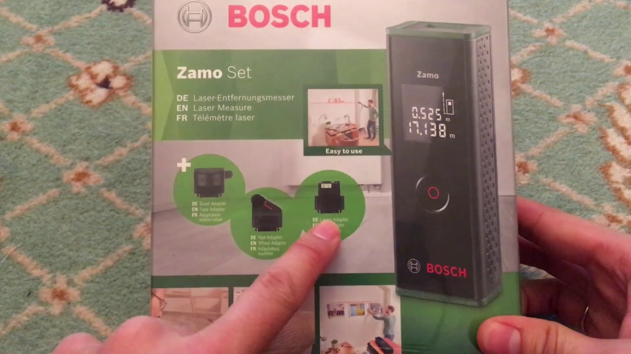 Распаковка и обзор лазерного дальномера Bosch Zamo III Set - YouTube
