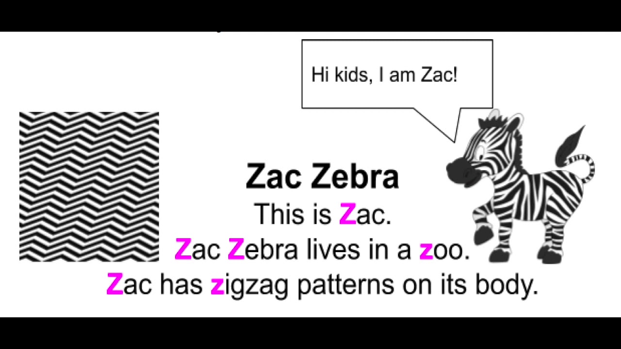 Phonics Level 1- Zac Zebra - YouTube
