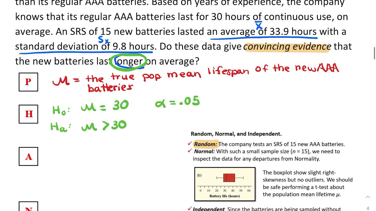 AP Stats 9.3 Video A (Significance Tests for Means) - YouTube
