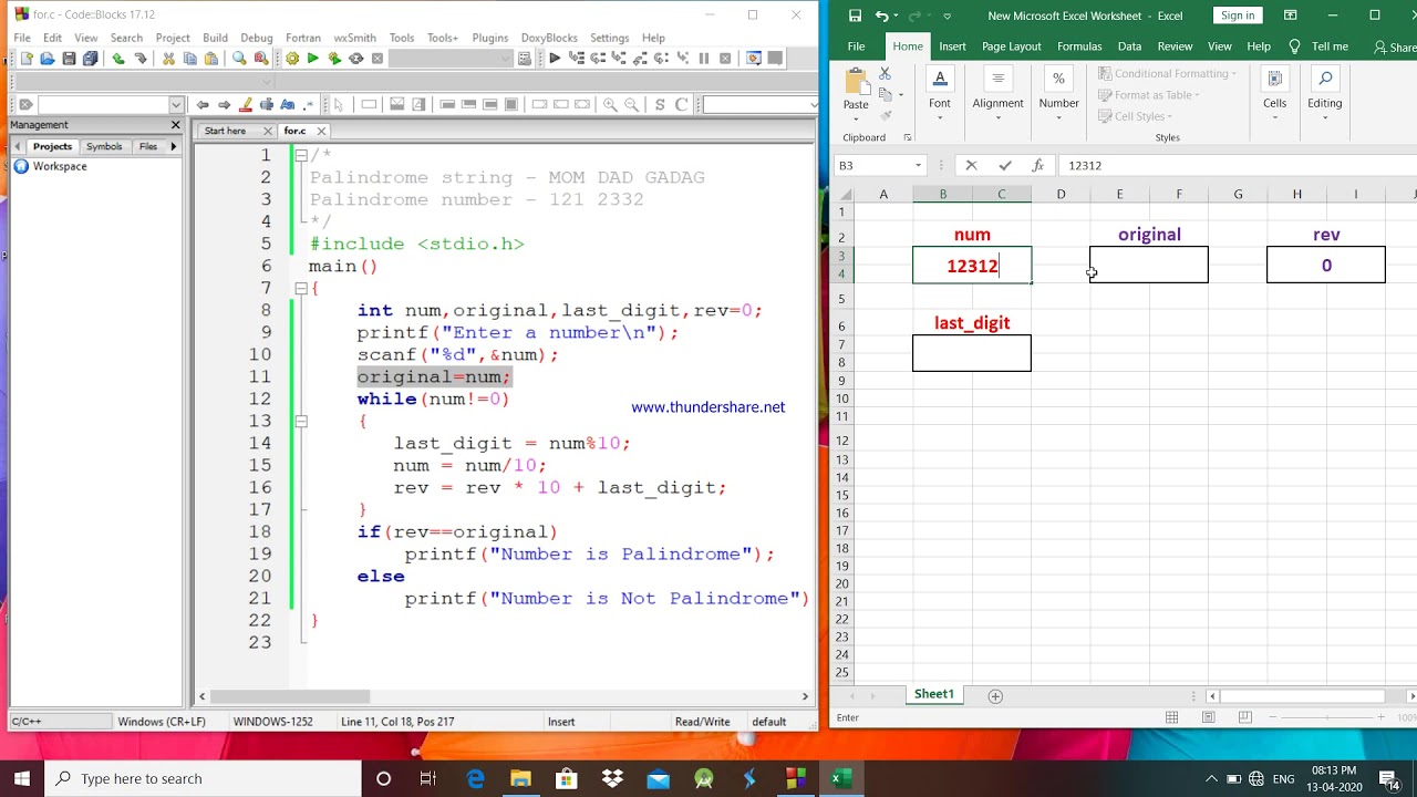 Palindrome program - YouTube