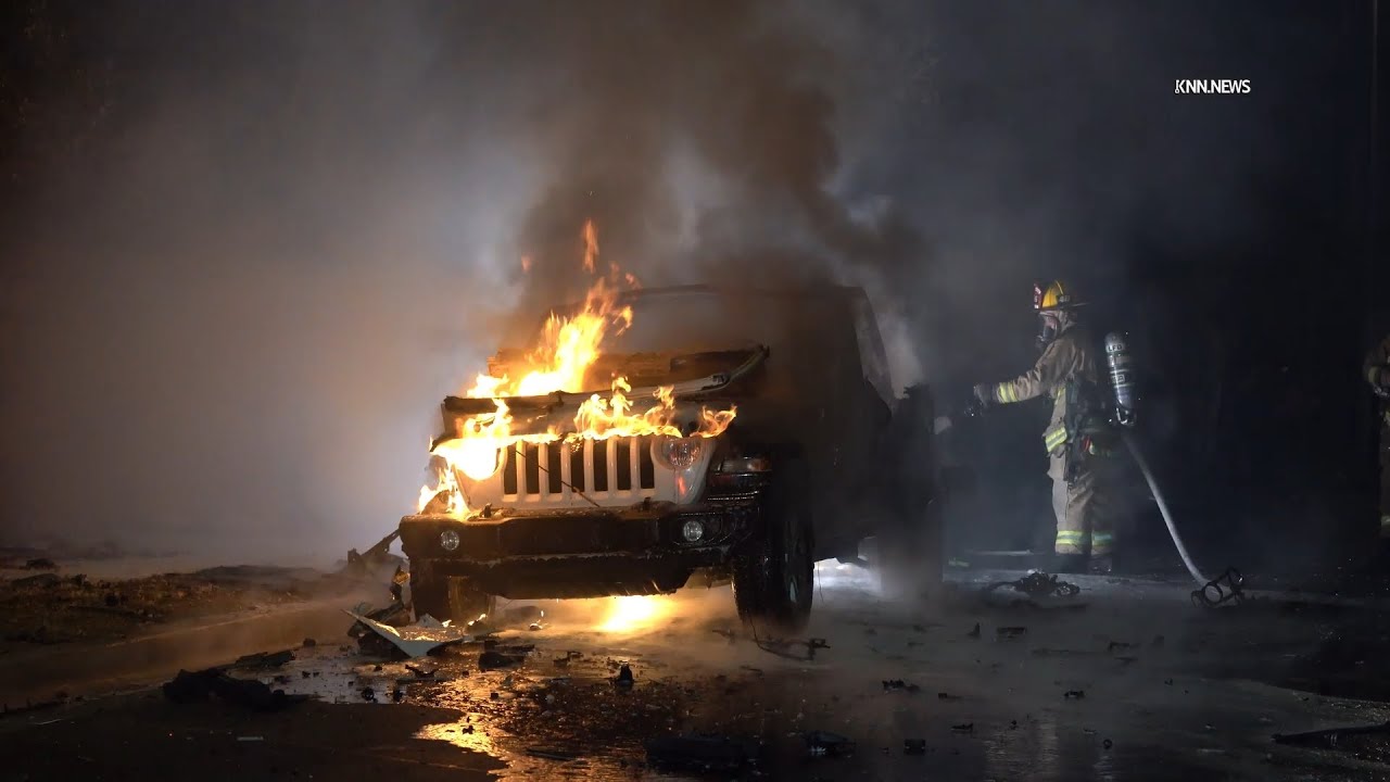 Jeep Found On Fire After Possible Explosion - YouTube