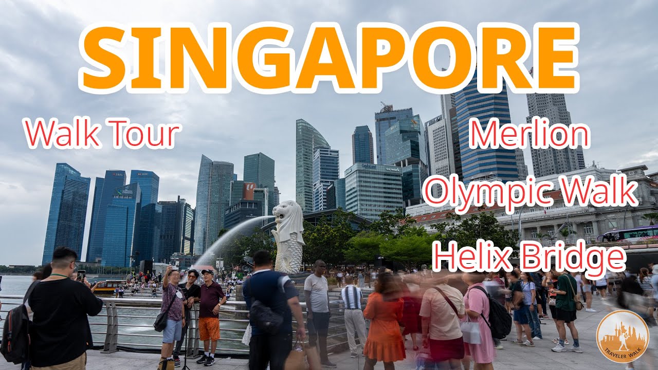 Singapore walk tour, Merlion park, Olympic walk, Helix Bridge, Jubilee ...