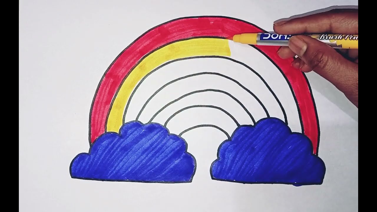 How to Draw cute and easy Rainbow | Easy Drawing, Painting and Coloring for Kids & Toddlers ...