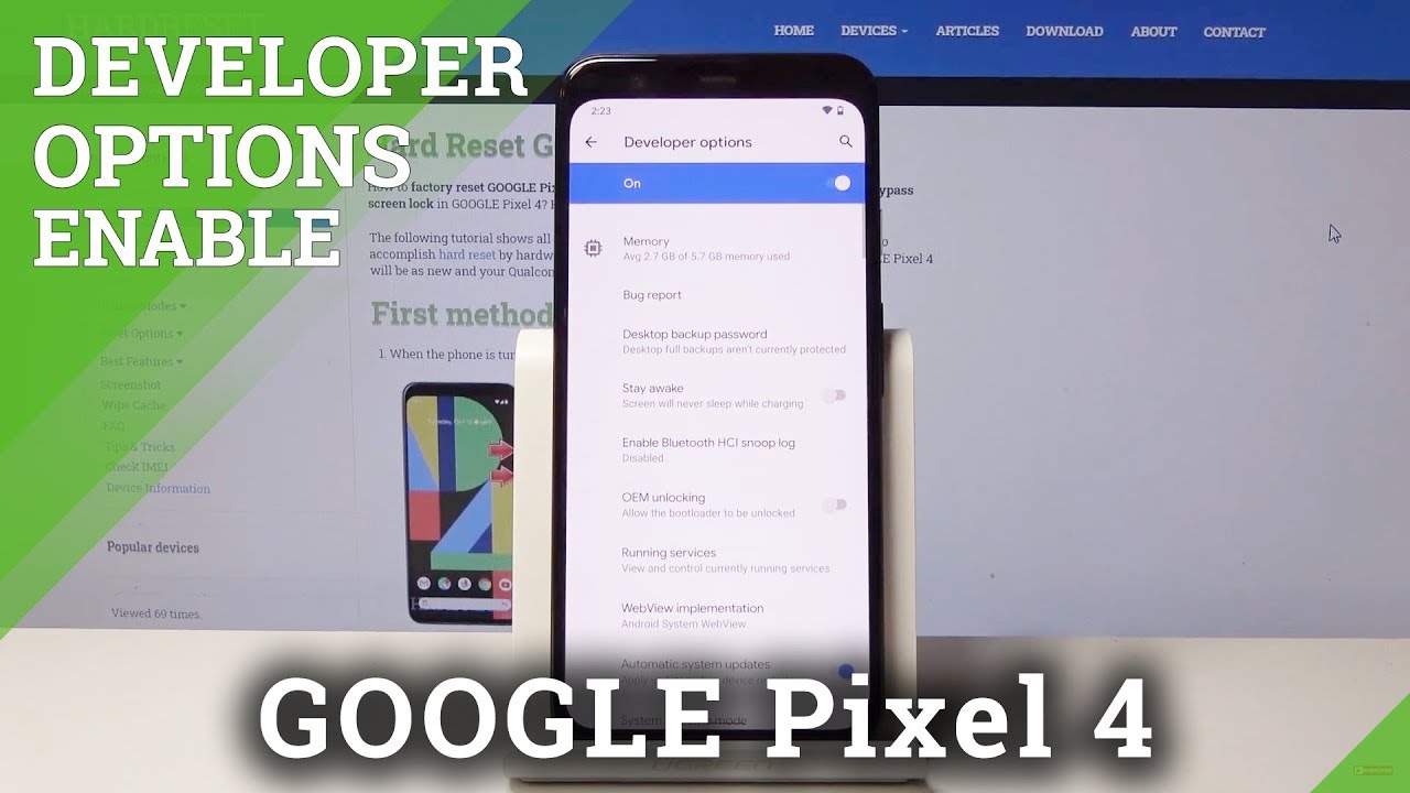 How to Activate Developer Options in GOOGLE Pixel 4 - Developer ...