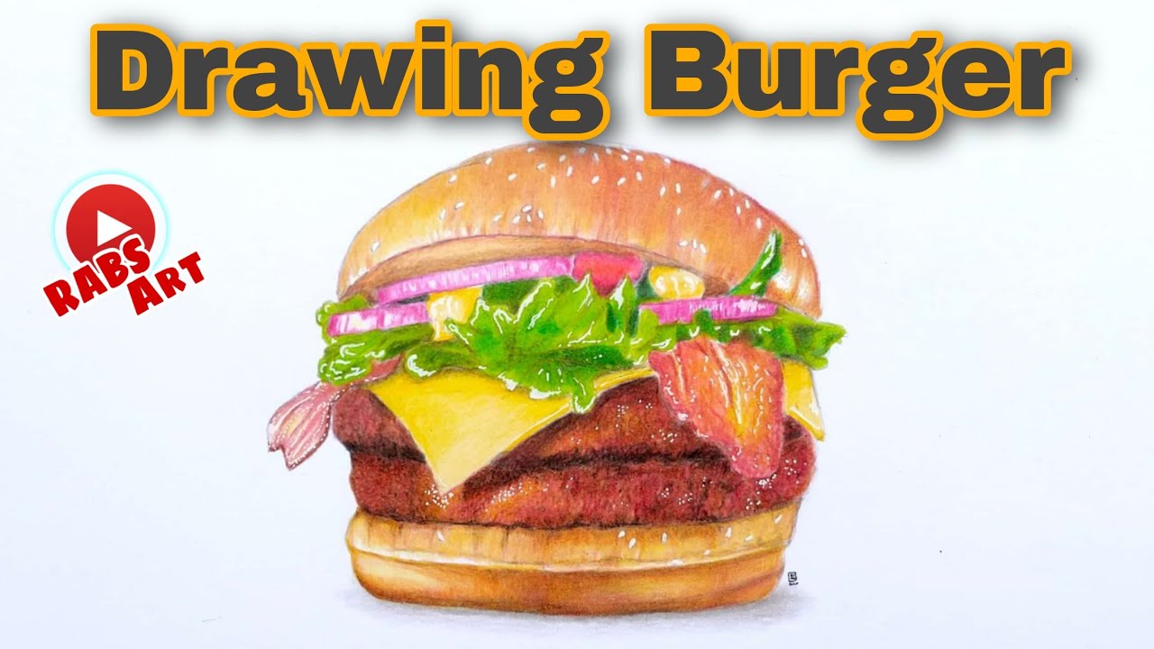 DRAWING BURGER | Colored pencils | Prismacolor - YouTube