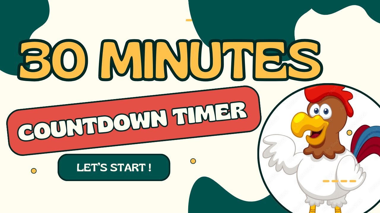 🐔 Chicken countdown timer from 30 minute to zero in minutes and seconds ...
