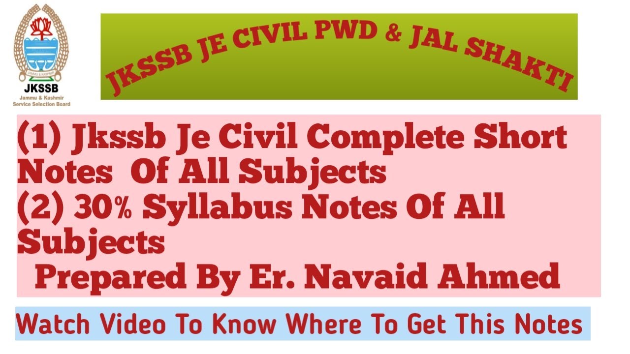 Jkssb Je Civil Complete Short Notes | Jkssb Je Civil Complete Notes ...