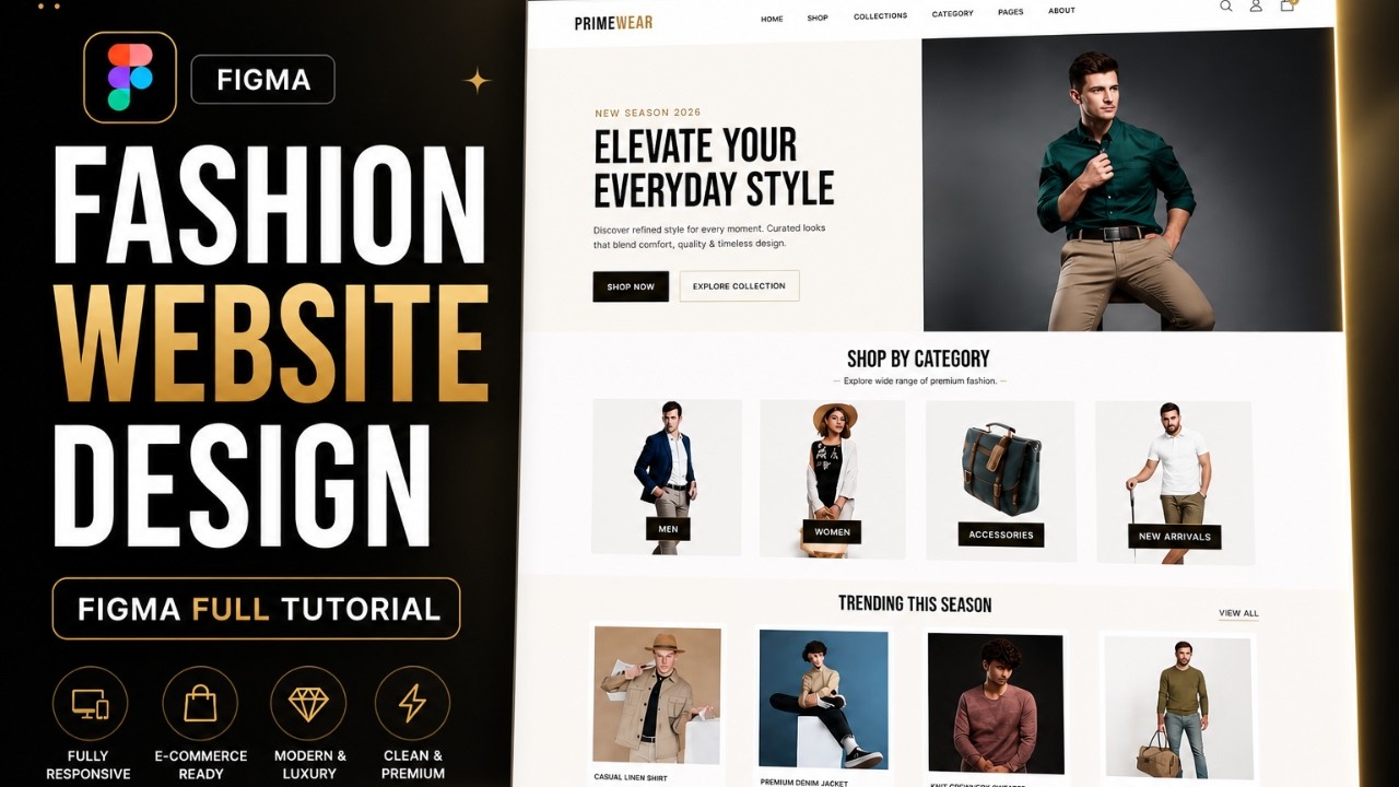 Design a Fashion eCommerce Website in Figma from Scratch | Full UI ...