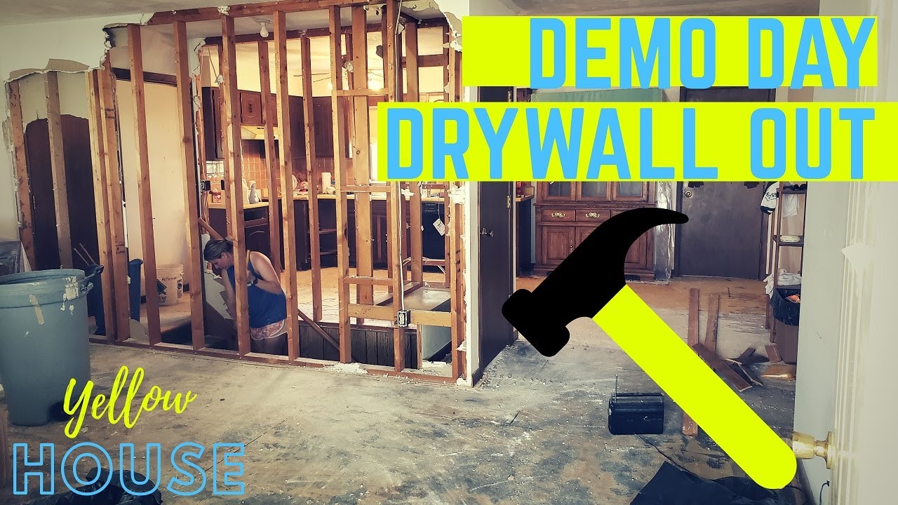 Drywall Demo Day - Removing Drywall to Move Stairs for an Open Concept ...