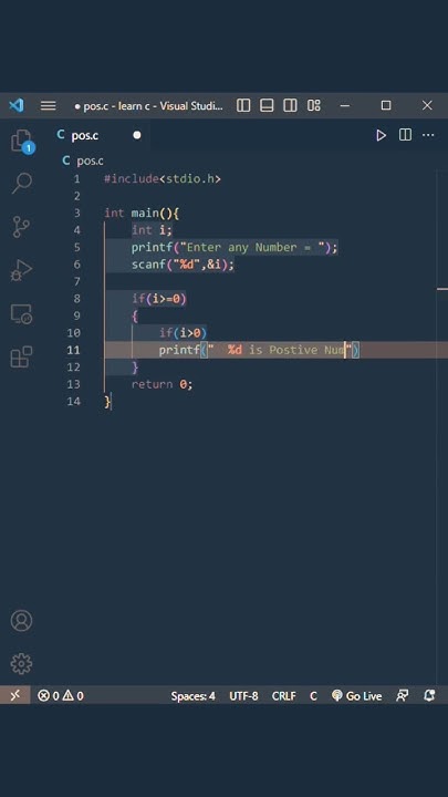 24 find positive or negative number in #cprogramming #coding #codewithharry #apnacollge #code ...