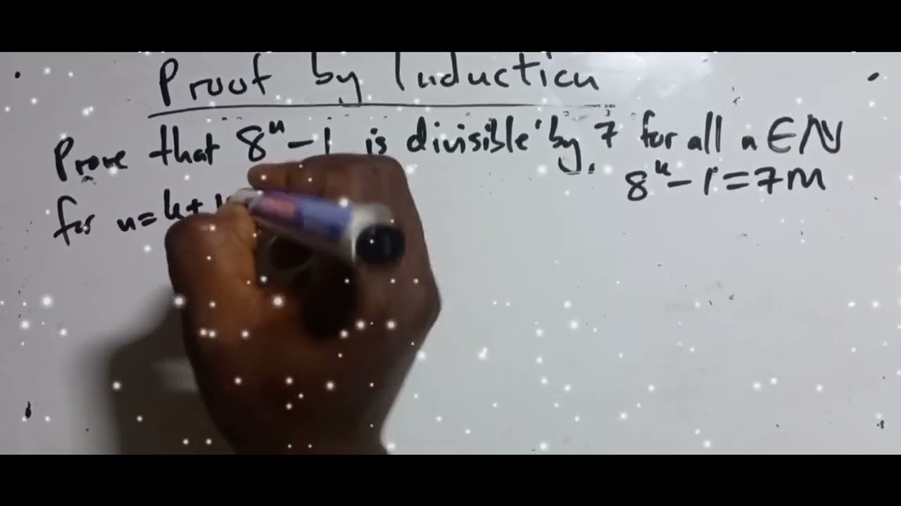 A level: Proof by induction that 8^n-1 is divisible by 3. - YouTube