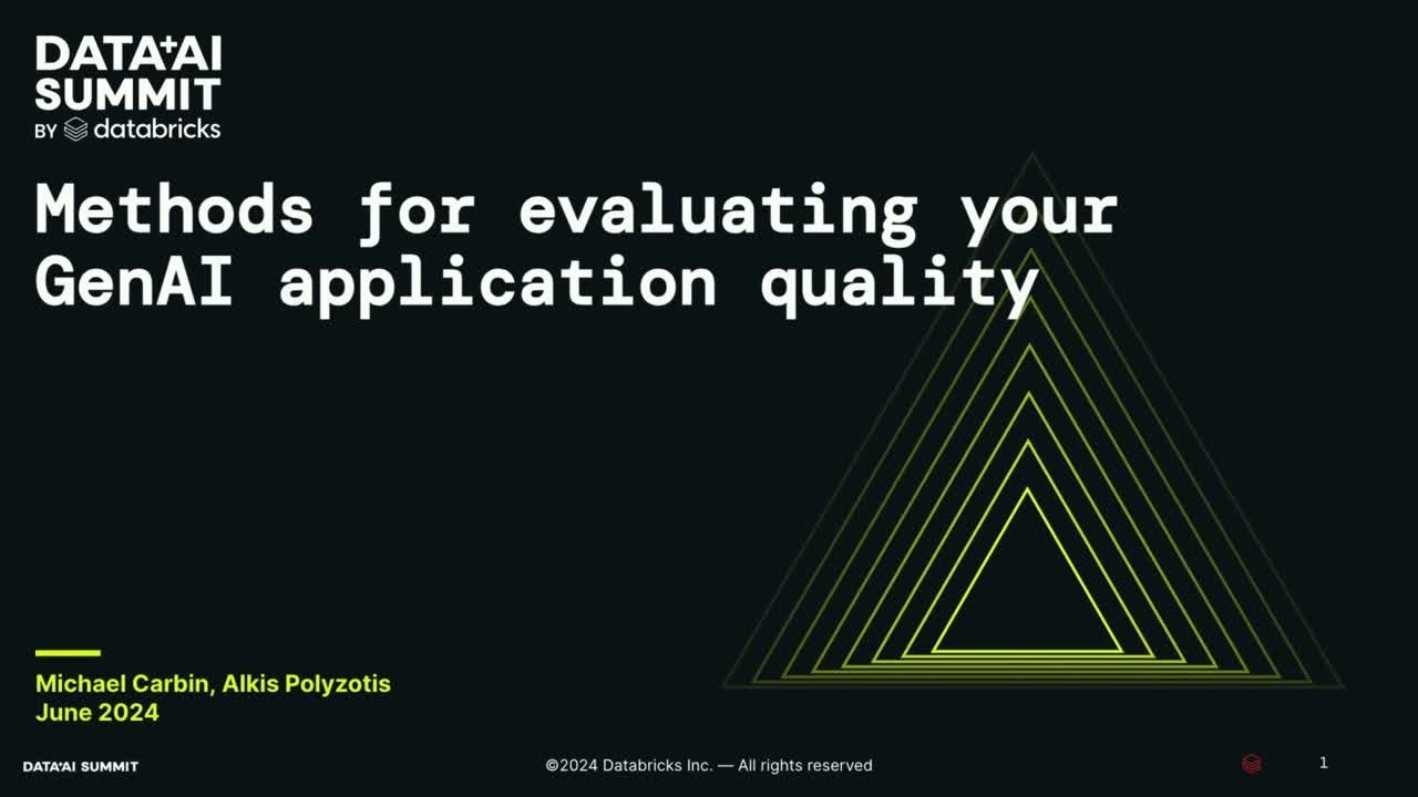 Methods for Evaluating Your GenAI Application Quality - YouTube