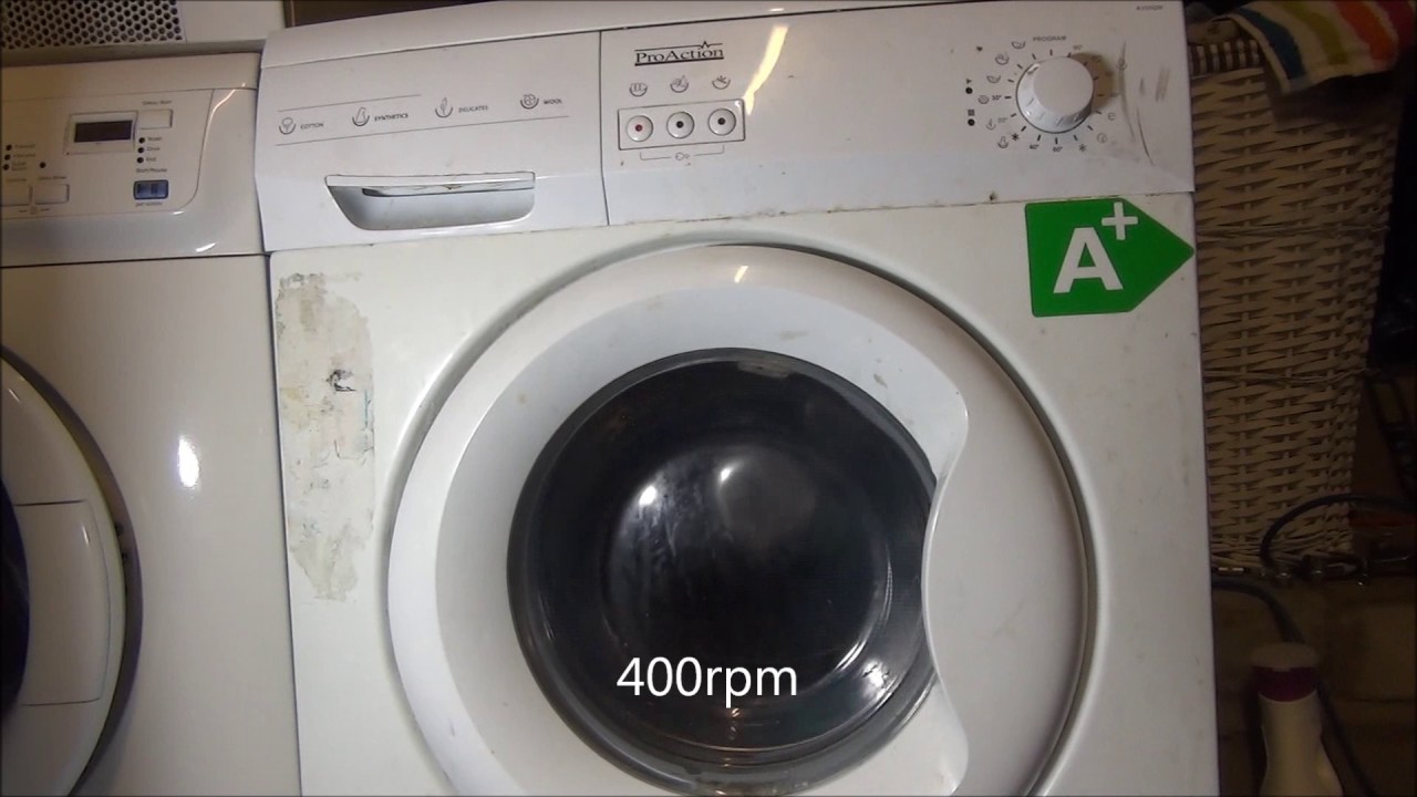 Pro Action A105QW Washing Machine : Test spin after Repair - YouTube