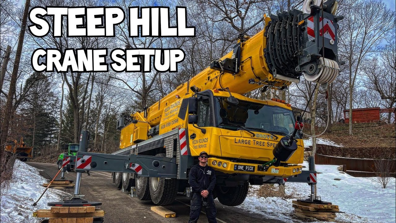 STEEP HILL CRANE SETUP - YouTube