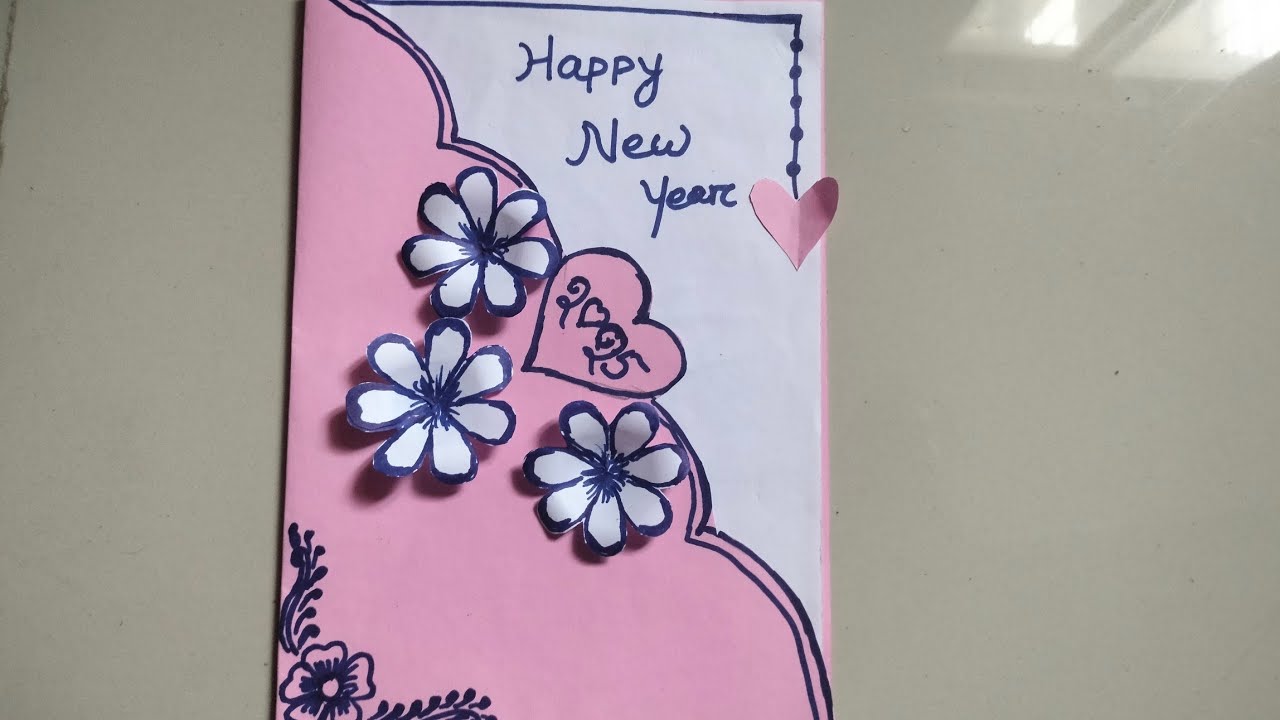 How To Make New Year Card ||Beautiful 2025 New Year Card With Colour ...