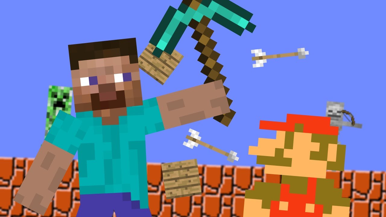 Minecraft Steve VS Super Mario Bros. | Mario Animation - YouTube