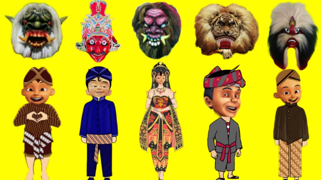 Tebak gambar barongan dan mencocokkan gambar Upin ipin, barongan devil ...