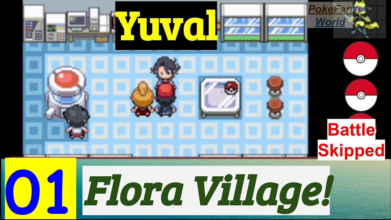 Pokemon Yuval Part 1 PokeFan Exploring Flora Village | GBA Rom Hack ...