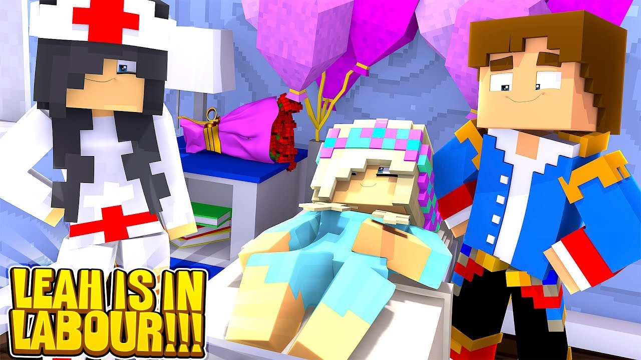 Minecraft LITTLE LEAH GOES INTO LABOUR!!! - YouTube