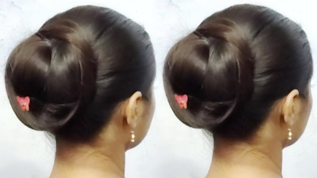 Unique hairstyle | Low juda style for girls | - YouTube