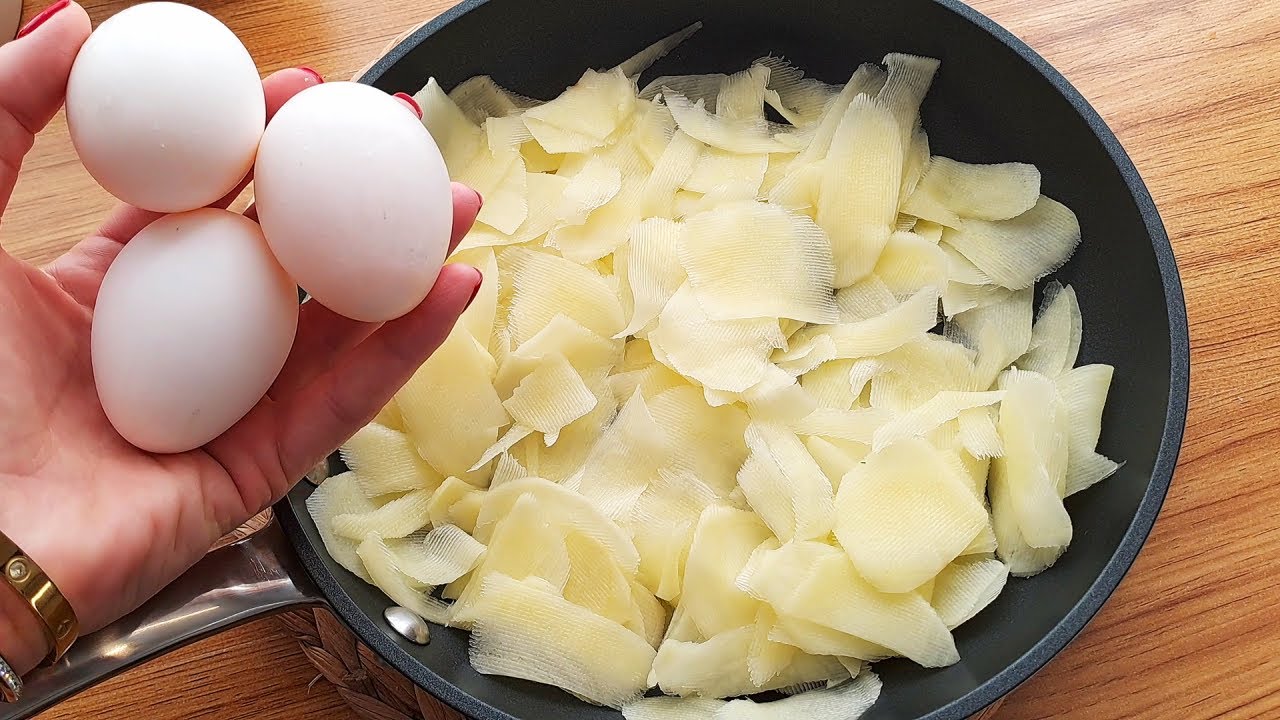Pour the eggs over the potatoes. Super quick and delicious potato ...