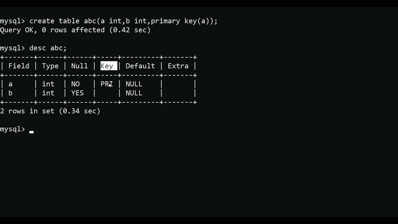 how to add/drop primary key in MySQL table - YouTube