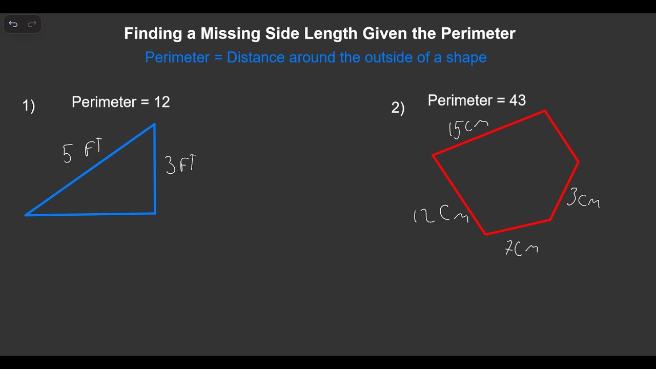 How to Find a missing Side Length given the Perimeter - YouTube