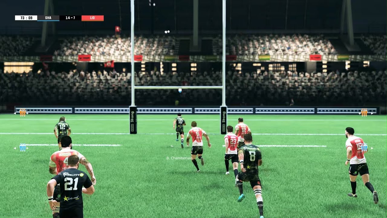 Rugby 22 - URC - Cell Sharks Boeta Chamberlain Bomb Kick confuses Lions ...