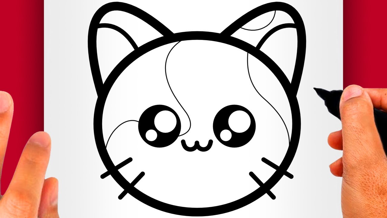 (SØTE TEGNINGER AV DYR) TEGNING EN KATT - HVORDAN TEGNE EN KATT (Tegne ...